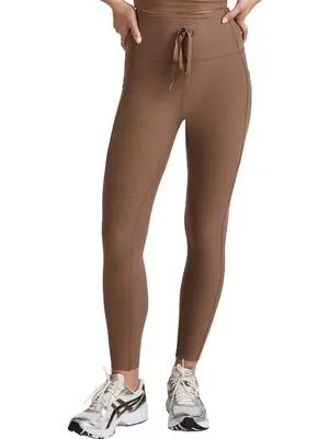 Beyond Yoga Space Dye Pocket Midi Leggings - True Chocolate Heather