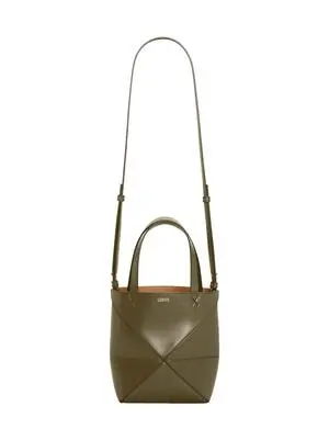 Loewe Mini Puzzle Fold Tote - Dark Khaki Green