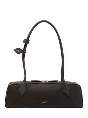 Alaïa Le Teckel Medium Suede Shoulder Bag - Grey