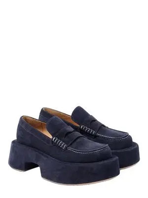 JW Anderson Suede Platform Loafers - Blue