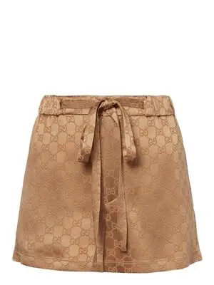 Gucci Gg Satin Shorts - Brown