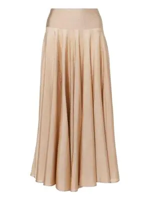 Alaïa Pleated Maxi Skirt - Beige