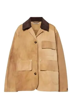 Stella McCartney Corduroy-trimmed Cotton Field Jacket - Brown