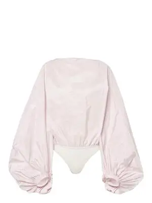 Alaïa Balloon Silk Bodysuit - Pink