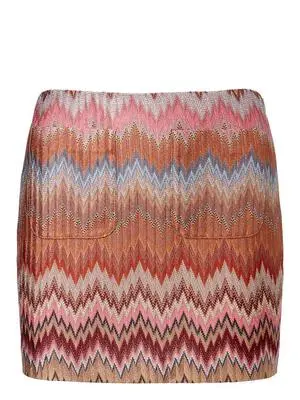 Missoni Zigzag Lamé Miniskirt - Multicoloured