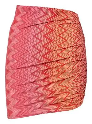 Missoni Zigzag Lamé Miniskirt - Red