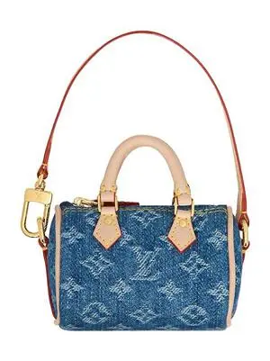 LOUIS VUITTON Micro Speedy Bag Charm - Monogram Denim Blue