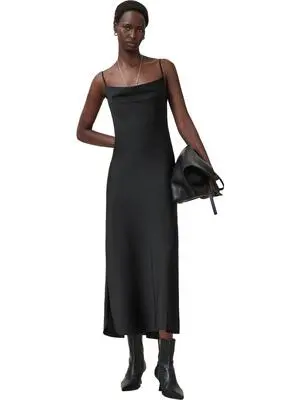ALLSAINTS Hadley Slim Fit Midi Dress - Black