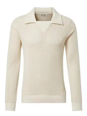 WALES BONNER Song Cotton Mesh Polo Shirt - White
