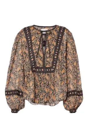 MARANT ETOILE Gayle Printed Cotton Voile Blouse - Multicoloured
