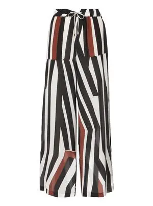 Max Mara Tropea Striped Silk Wide-leg Pants - Multicoloured