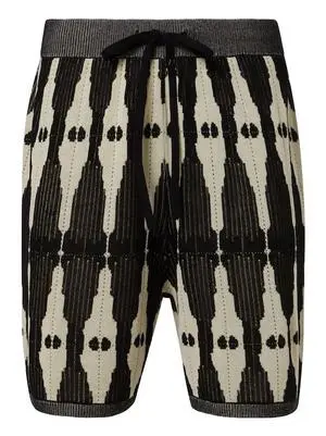 Commas Ritual Knitted Jacquard Shorts - Black