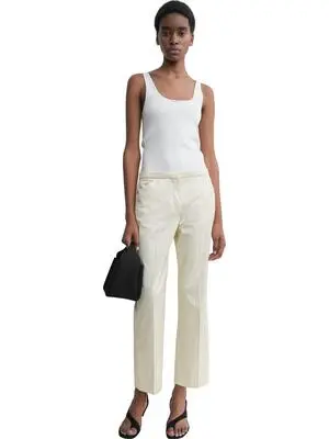 TOTEME Cropped Straight Trousers - Ecru