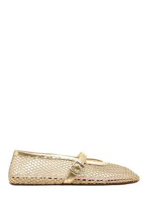 Alaïa Mesh Ballerinas Gold