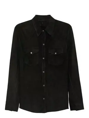 SALVATORE SANTORO Suede Shirt Jacket - Black