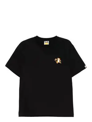 A BATHING APE Embroidered T-shirt - Black