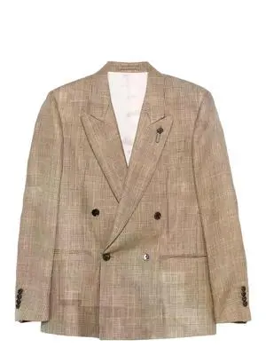 LARDINI Checked Blazer - Brown