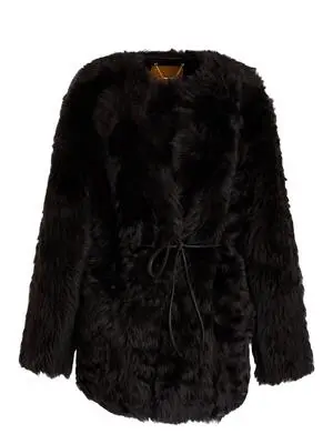 Zimmermann Belted Shearling Jacket - Chocolate