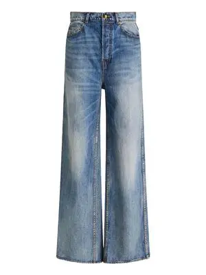 Zimmermann High-rise Wide-leg Jeans - Mid Denim