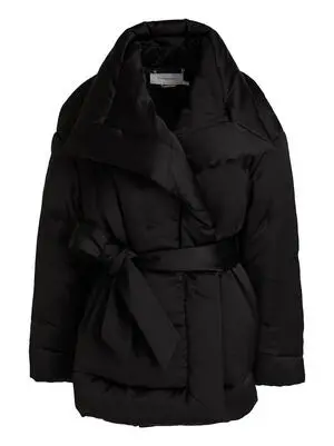 Zimmermann Padded Satin Wrap Jacket - Black