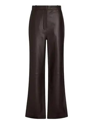 Zimmermann Leather Straight-leg Pants - Dark Brown