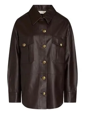 Zimmermann Leather Shirt - Dark Brown