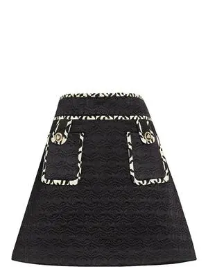 Camilla Crystal-embellished Quilted Mini Skirt - Black
