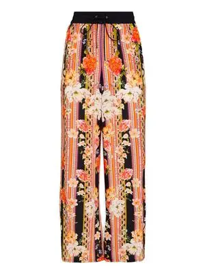 Camilla Crystal-embellished Silk Crepe De Chine Pants - Orange