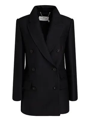 Zimmermann Double-breasted Wool-blend Blazer - Black