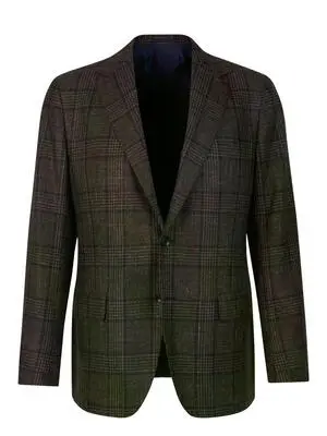 SARTORIO NAPOLI Checked Wool-blend Blazer - Brown