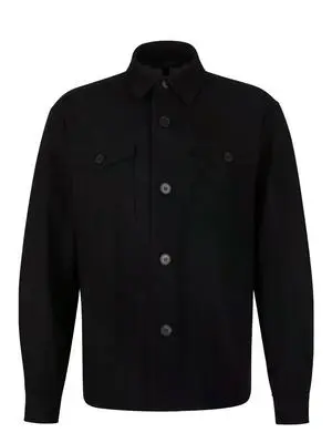 Harris Wharf London Cotton Overshirt - Black