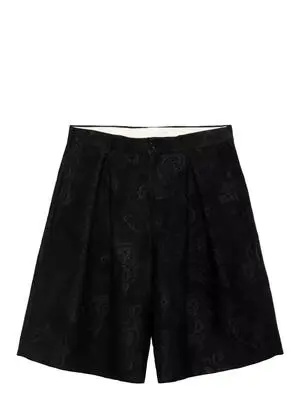 Comme Des Garçons Paisley-jacquard Shorts - Black
