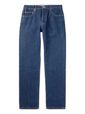 CHERRY LOS ANGELES Straight-leg Logo-embroidered Jeans - Blue