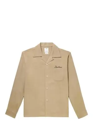Visvim Keesey Convertible-collar Logo-embroidered Woven Shirt - Neutrals
