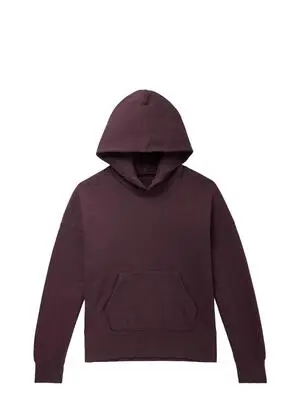 Visvim Court Garment-dyed Cotton-blend Jersey Hoodie - Burgundy