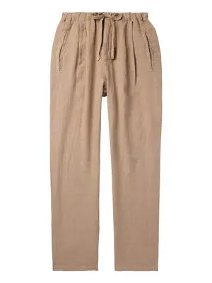 Massimo Alba Straight-leg Pleated Linen Trousers - Neutrals
