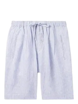 Massimo Alba Kevin Straight-leg Linen Drawstring Shorts - Blue