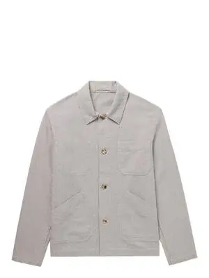Mr P. Striped Organic Cotton Chore Jacket - Gray