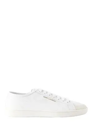 Saint Laurent Gym Low Logo-print Leather Sneakers - White