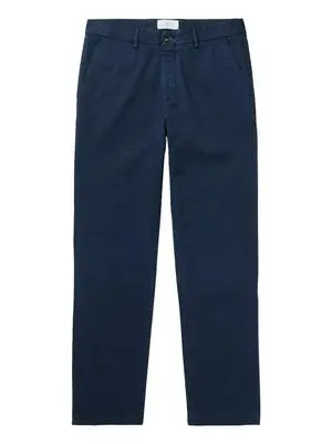 Mr P. Samuel Straight-leg Organic Cotton-blend Twill Chinos - Blue