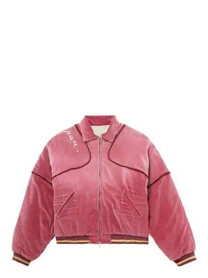 Kapital Logo-embroidered Cotton-velvet Bomber Jacket - Pink