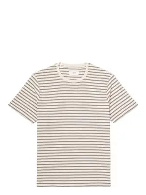 Mr P. Striped Ribbed Cotton-jersey T-shirt - Neutrals