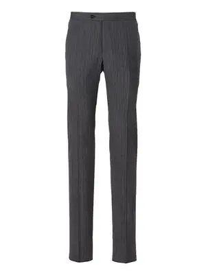 Canali Pinstriped Tailored Trousers - Grey