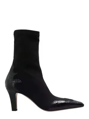 Paris Texas 75mm Belle Western Ankle Boots - Black