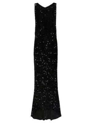 Elisabetta Franchi Sequinned Maxi Gown - Black