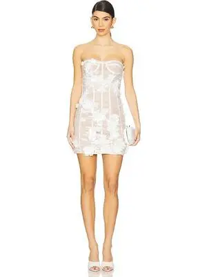BRONX AND BRONCO Anastasia Floral Strapless Mini Dress - White