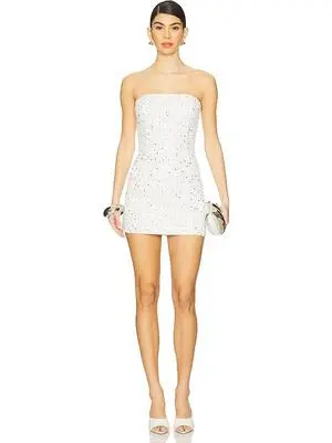 LOVERS AND FRIENDS Sequin Embellished Mini Dress - White Sequin