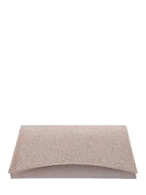 Nina Enid Rhinestone Clutch - Platino