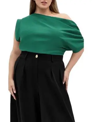 City Chic City Chic Imani One-Shoulder Top Jade