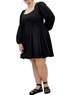 City Chic Cordelia Long Sleeve Minidress - Black